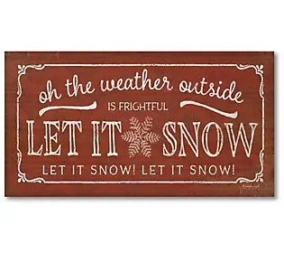 COURTSIDE MARKET Let It Snow Red White Border 1 X24 Wood Sign - One-color