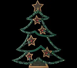 NORTHLIGHT 17.75' Lighted Tree W/ Stars Window Lhouette
