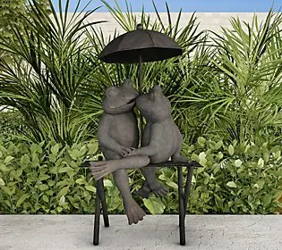 PURE GARDEN Frog Couple Statue Garden Decor