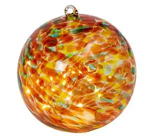 GERSON INTERNATIONAL 6'h Battery-operated Amber Glass Sphere - One-color