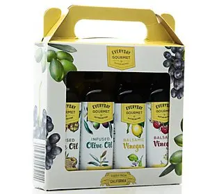SUTTER BUTTES NATURAL AND ARTISAN FOODS Set Of 4 Everyday Gourmet Oil & V Negar Sampler - One-color