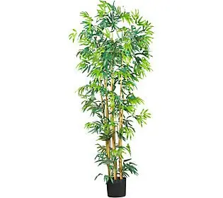 NEARLY NATURAL 6' Multi Bambusa Bamboo Silk Tree Nearly Nat Ural - One-color