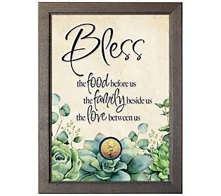 AMERICAN COIN TREASURES Bless Food, Family, Love With Angel Coin In 5' 7' Frame - One-color