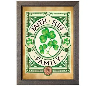 AMERICAN COIN TREASURES Irish Faith, Fun, Family With Penny Coin In 5' 7' Frame - One-color