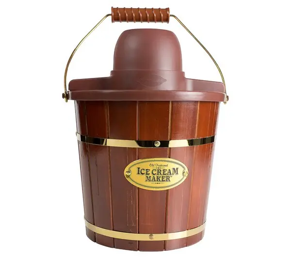 NOSTALGIA 4-quart Wood Bucket Ice Cream Maker