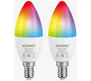 XODO Smart Candelabra Led Bulb 2-pack Multi-col Or Wifi E12 5w - One-color