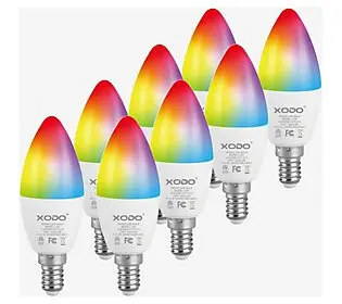 XODO Smart Candelabra Led Bulb 8-pack Multi-col Or Wifi E12 5w - One-color