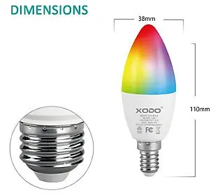 XODO Smart Candelabra Led Bulb 6-pack Multi-col Or Wifi E12 5w