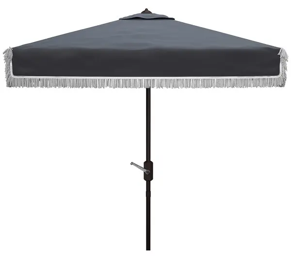 SAFAVIEH Milan Fringe 7.5' Square Crank Umbrella Safa Vieh - One-color