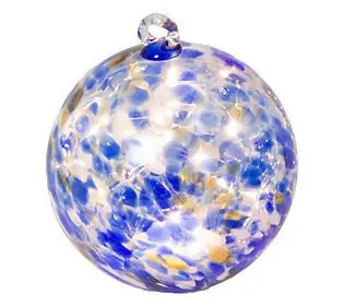 GERSON INTERNATIONAL 8'h Solar Lighted Blue Handblown Glass Sphere B Y Gerson Co - One-color