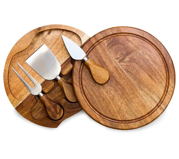 TOSCANA Acacia Cheese Cutting Board & Tools Set - One-color