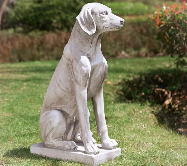 GLITZHOME Loyal Lab Dog Lawn Garden Statue