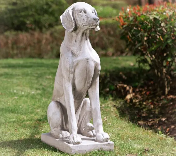 GLITZHOME Loyal Lab Dog Lawn Garden Statue