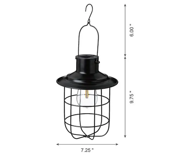 GLITZHOME Vintage Solar Powered Outdoor Hanging Lantern