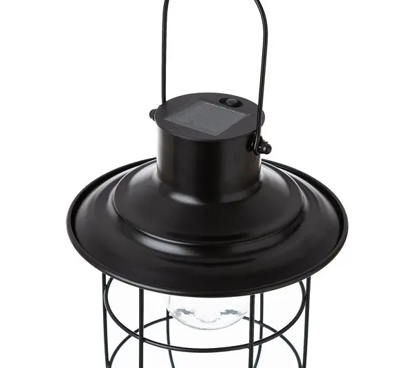 GLITZHOME Vintage Solar Powered Outdoor Hanging Lantern