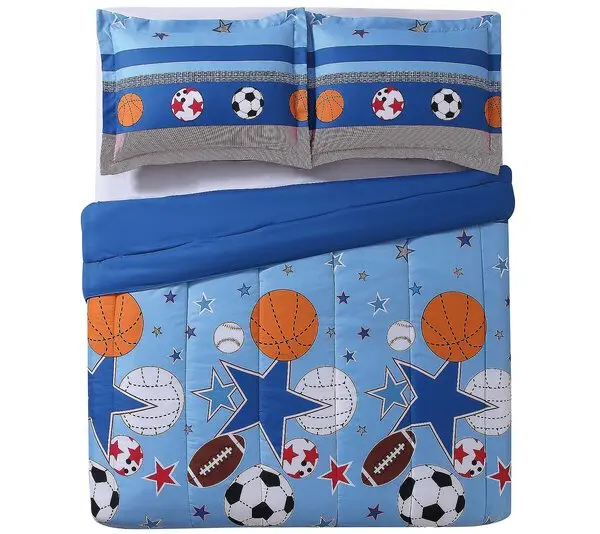 MY WORLD Sports And Stars Full/queen Comforter Et - One-color