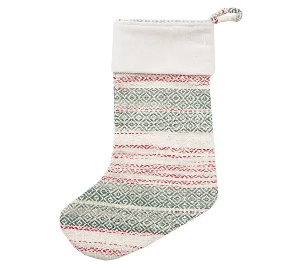 C&F HOME Cozy Nordic Christmas Red And Green St Ocking - One-color