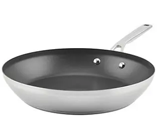 KITCHENAID 3-ply Base Stainless Steel Nonstick Y Pan, 12 - Silver