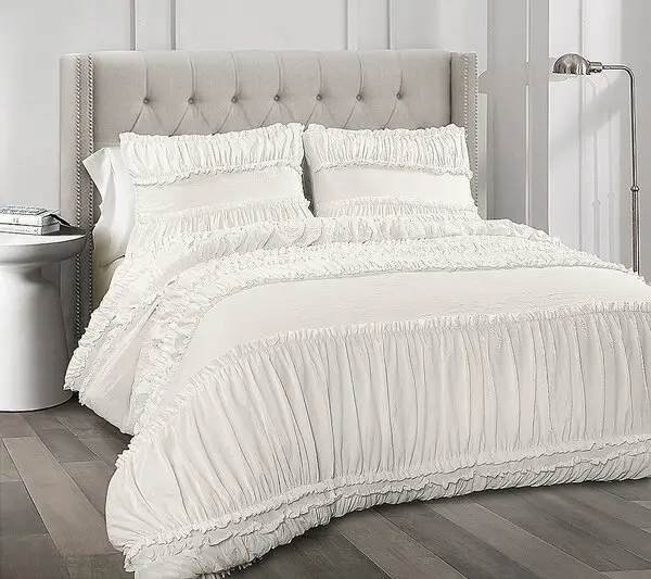 LUSH DECOR Nova Ruffle 3-piece Full/queen Comforter Set By - One-color