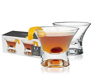 VISKI Set Of 2 Crystal Manhattan Glasses - One-color