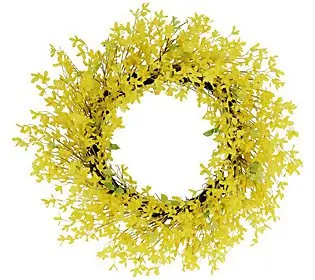 PULEO INTERNATIONAL Puleo 30' Winter Jasmine Floral Spring Wreath - One-color