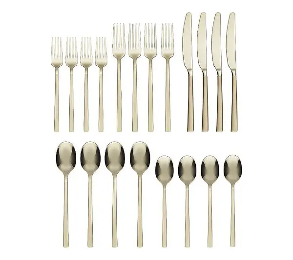 CAMBRIDGE Silversmiths Beacon Champagne Sand 20 Pc Flatware Se