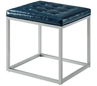 INSPIRED HOME Simspon Button Tufted Ottoman
