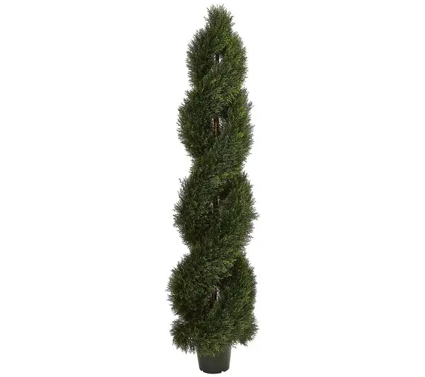 NEARLY NATURAL Double Pond Cypress Spiral Topiary Nearly Na Tural - One-color