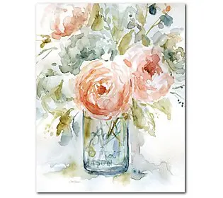 COURTSIDE MARKET Cabbage Roses I 16x20 Canvas W All Art - One-color