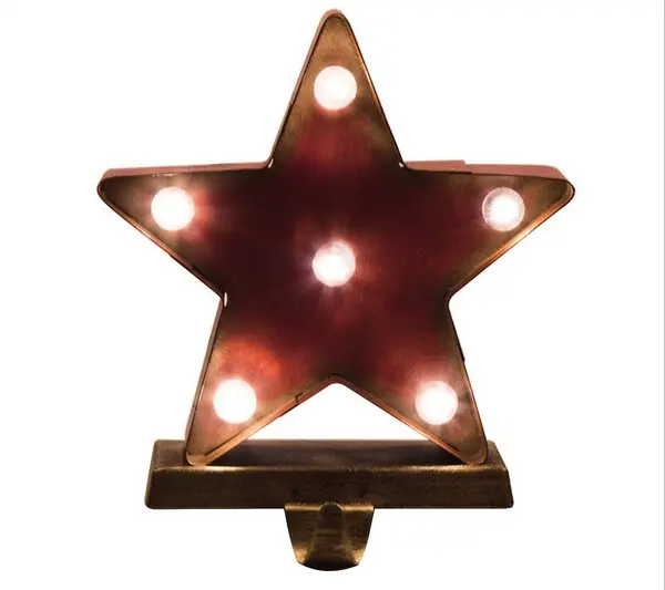 GLITZHOME Christmas Marquee Led Light Star Stoc King Holder - One-color