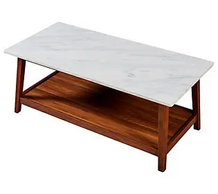 TEAMSON Kingston Coffee Table Faux Mar Le/ Walnut