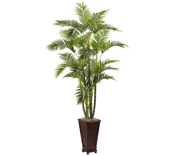NEARLY NATURAL 6.5' Areca With Decorative Planter Nearly Na Tural - One-color