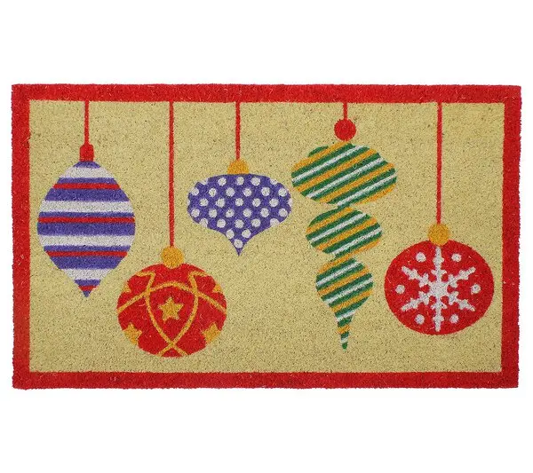 NORTHLIGHT Ornament 18x30 Doormat W/ Red Borde - One-color
