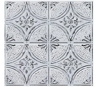 INHOME Camden Antique White Faux Tin Peel & Stick Back Splash Tiles - One-color