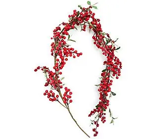 BRITE STAR 5 Ft Berry Garland With Leaves - One-color
