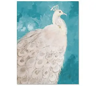 COURTSIDE MARKET White Peacock 16x20 Canvas Wal L Art - One-color