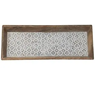 FORESIDE HOME & GARDEN Etched Southwest Patternwood Tray - One-color