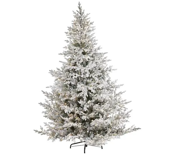 NEARLY NATURAL 8' Lit Fir Christmas Tree By - One-color