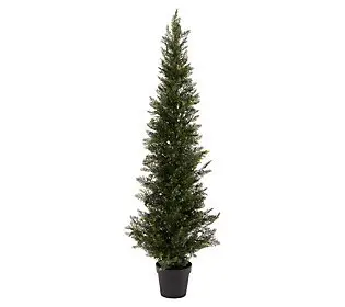 NATURE SPRING 5-ft Faux Cedar Potted Topiary Tr Ee