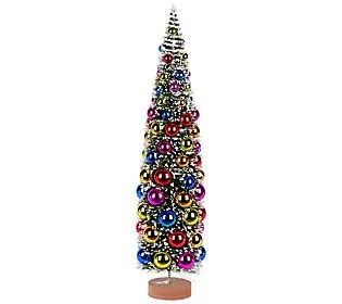 VICKERMAN 24' Frosted Green Tree With Colorful Rnaments - One-color