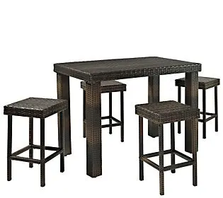 CROSLEY Palm Harbor 5 Piece Outdoor Wicker High Dining Et - One-color