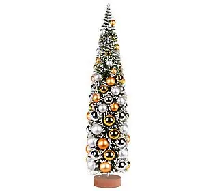 VICKERMAN 24' Vintage Frosted Green Tree With S Lver/gold Orn - One-color