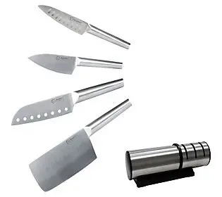 BERGHOFF Straight 5-piece Santoku Knife Set Wit Sharpener - One-color