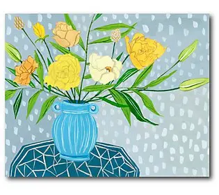 COURTSIDE MARKET Flowers In Vase Ii 16x20 Canva S Wall Art - One-color