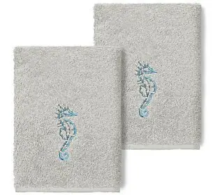 LINUM HOME TEXTILES Sofia 2pc Embellished Washc Loth Set - One-color