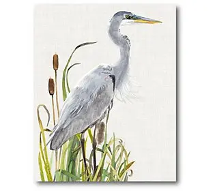 COURTSIDE MARKET Waterbirds & Cattails I 16x20 Canvas Wall Art - One-color