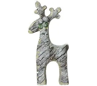NORTHLIGHT 22' Gray Rustic Glittered Reindeer T Bletop Decor