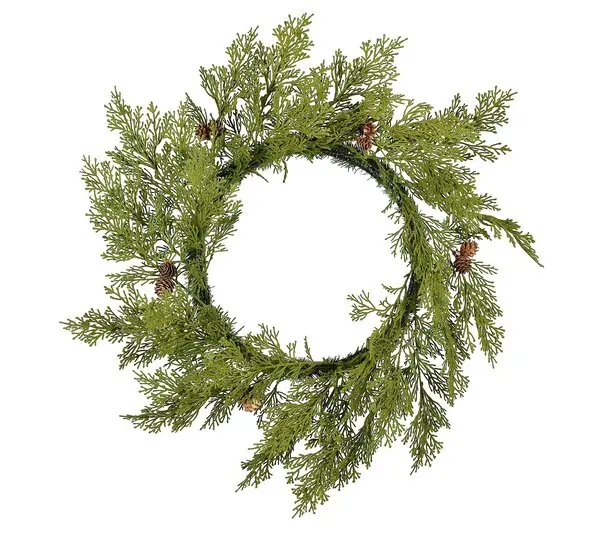 VICKERMAN 24' Cedar Pinecone Wreath - One-color