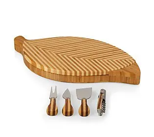PICNIC TIME Leaf Cheese Cutting Board & Tools Set