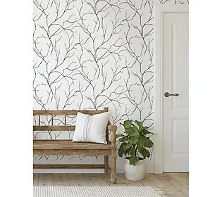 NEXTWALL Delicate Branches Peel And Stick Wallp Aper Roll
